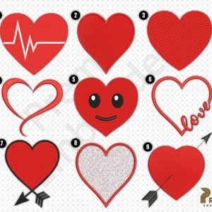 Heart Embroidery Design, Heart Machine Embroidery Design, Heart ...