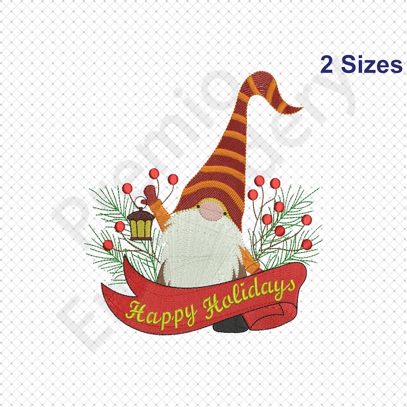 Gnome Embroidery Designs Happy Holiday Gnome Embroidery - Etsy