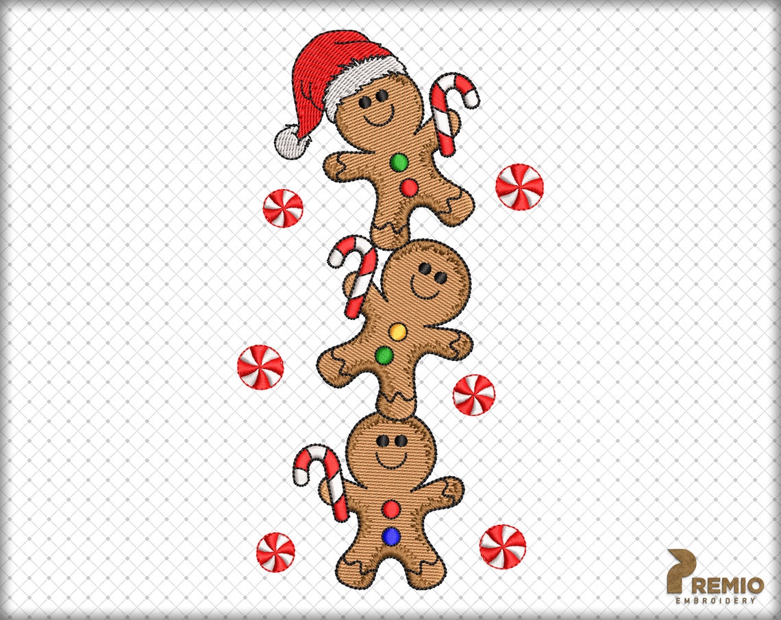 Christmas Gingerbread Embroidery Designs, Gingerbread Man Embroidery ...