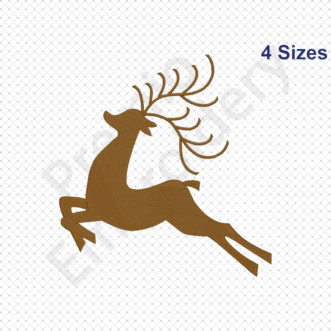 Reindeer Embroidery Designs, Reindeer Fill Embroidery Design, Mini ...