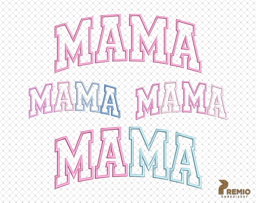 MAMA Applique Embroidery Design, Mama Arched Applique Embroidery Files ...