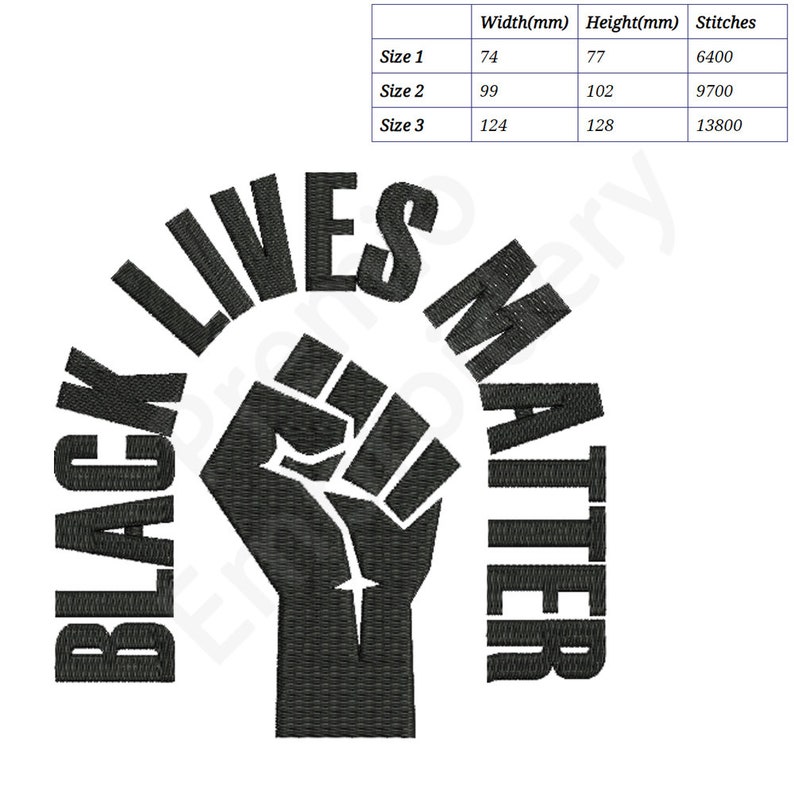 BLM Embroidery Design. Black Lives Matter Embroidery Design I | Etsy