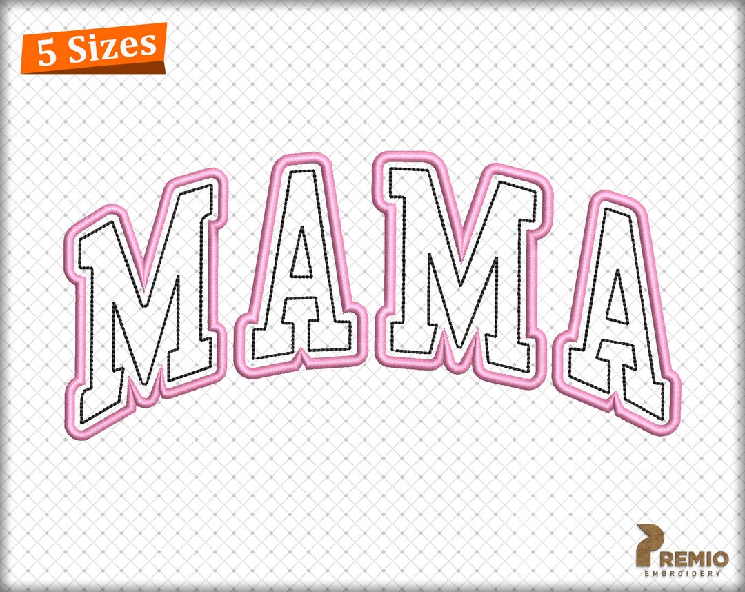 Mama Applique Embroidery Design, Curved Mama Embroidered Sweatshirt ...