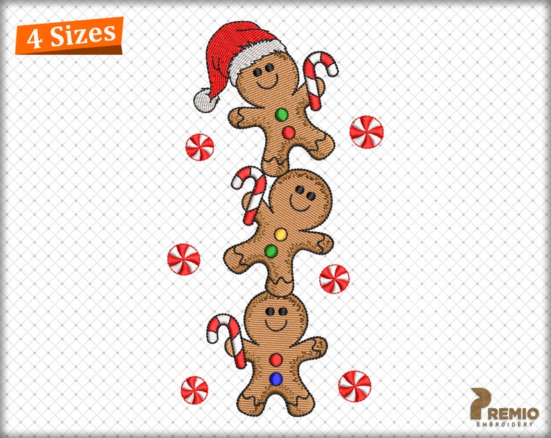 Christmas Gingerbread Embroidery Designs, Gingerbread Man Embroidery ...