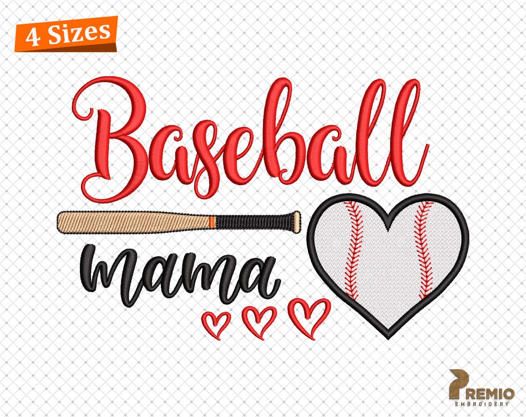 Baseball Mama Embroidery Design, Baseball Mom Embroidery Design ...
