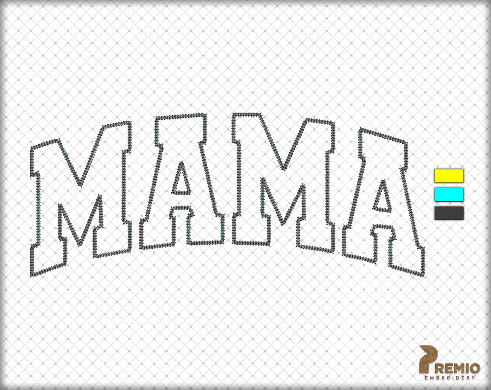 MAMA Applique Embroidery Design Mama Arched Applique - Etsy