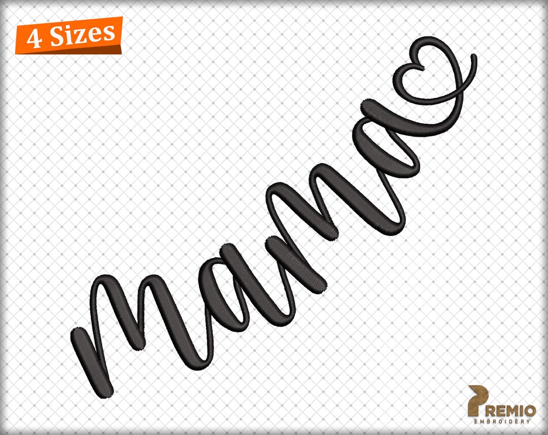 MAMA Embroidery Design, Curve Collar Mama Arched Embroidery Files ...