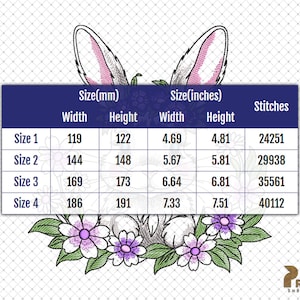 Floral Bunny Machine Embroidery Files, Spring Rabbit Embroidery Design ...