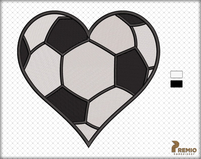 Soccer Hearts Embroidery Design, Soccer Lover Embroidery Files, Soccer ...