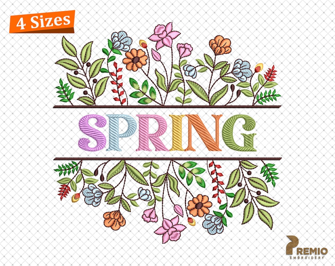 Spring Embroidery Design, Wildflowers Embroidery Design, Summer Design ...