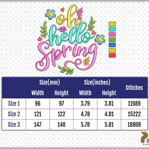 Hello Spring Embroidery Design, Hello Spring Machine Embroidery Design ...