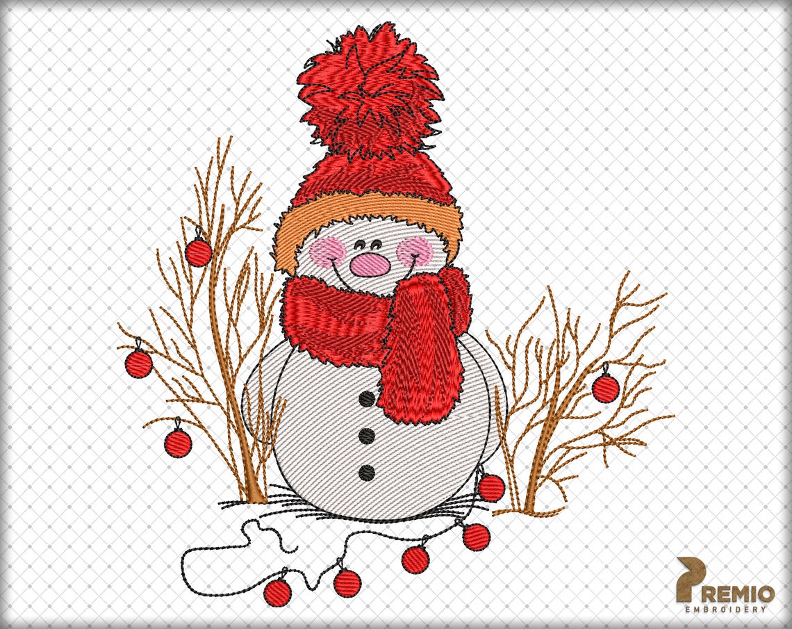 Snowman Embroidery Design Snowman Christmas Light Machine - Etsy