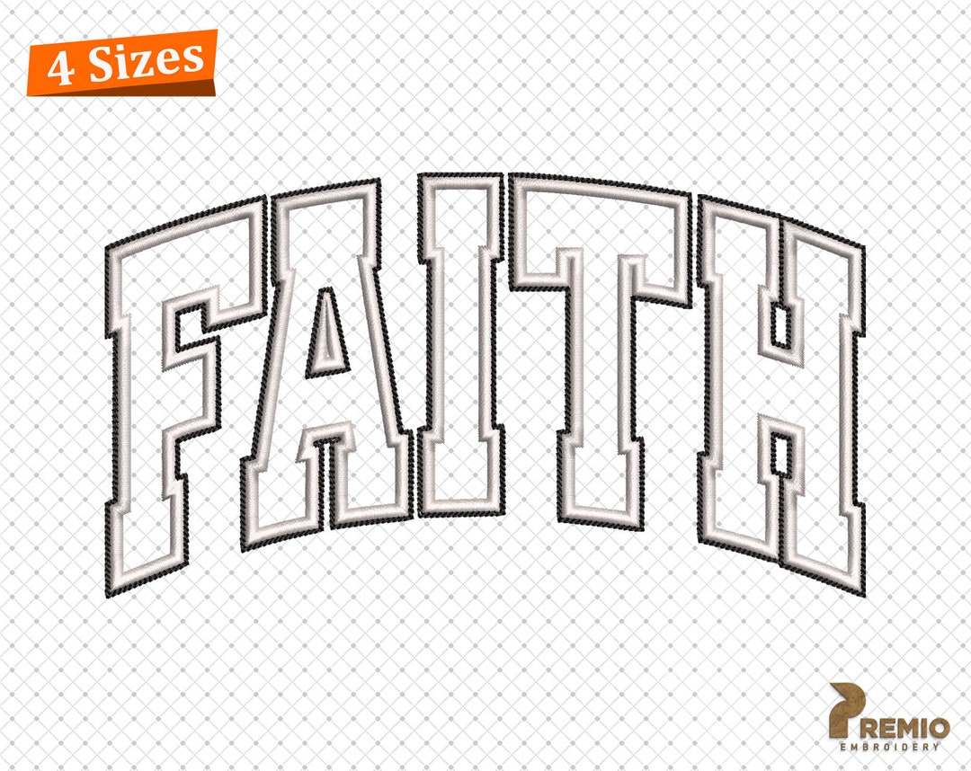 Faith Applique Embroidery Design, Christian Religious Easter Machine ...