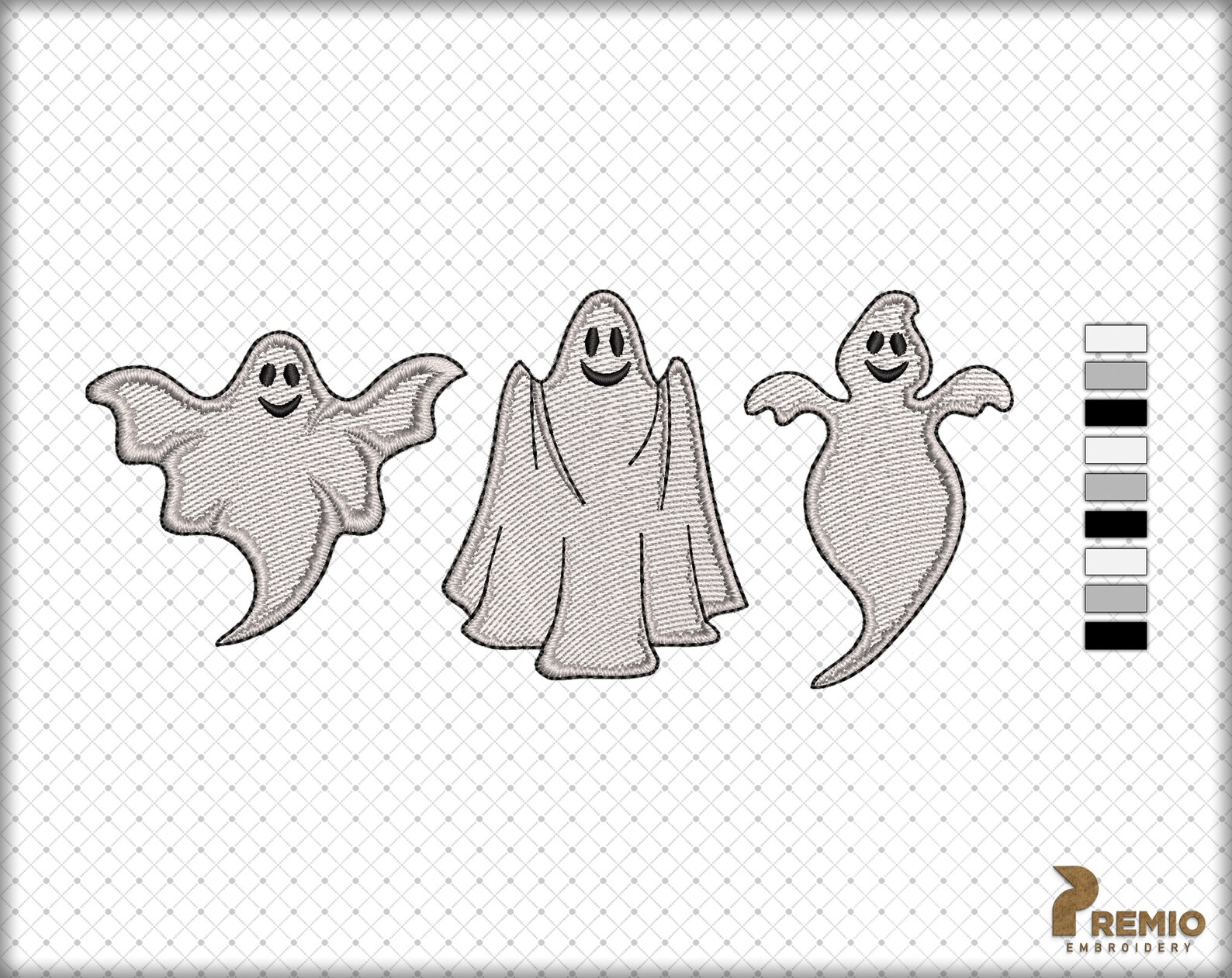Three Ghost Embroidery Design Trick or Treat Ghost Embroidery - Etsy