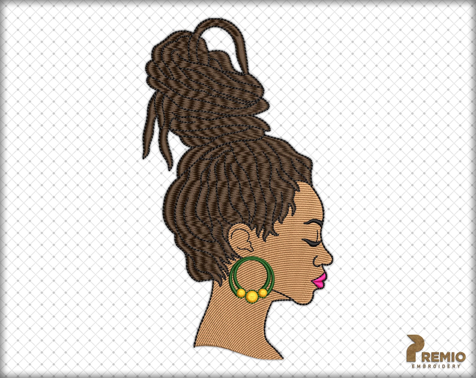 Afro Woman Embroidery Design, African Embroidery Design, African ...