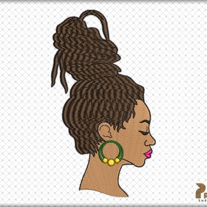 Afro Woman Embroidery Design, African Embroidery Design, African ...