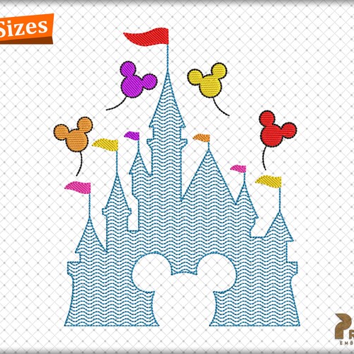 Castle Embroidery Design Files - Etsy