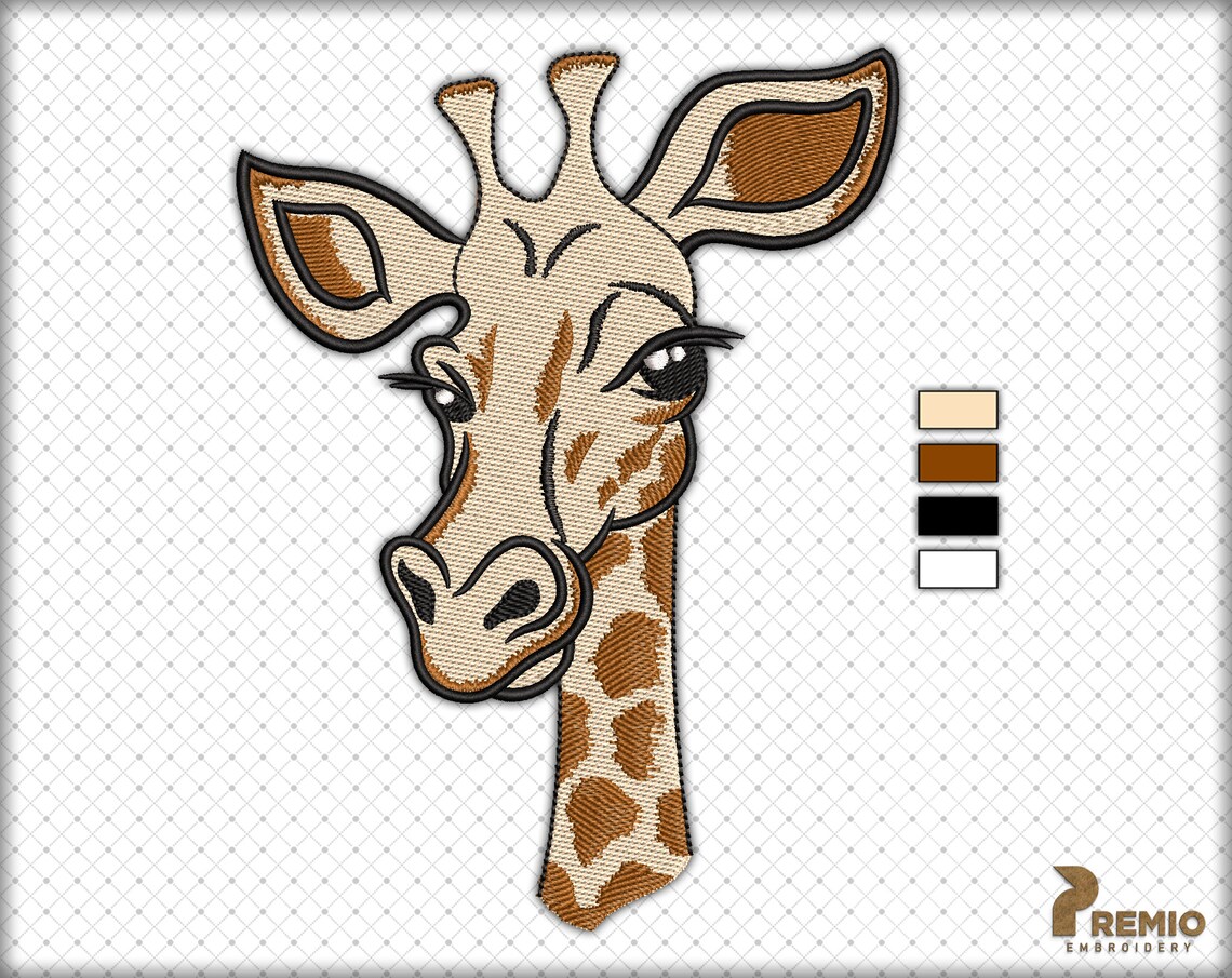Giraffe Embroidery Design Safari Animal Giraffe Embroidery - Etsy