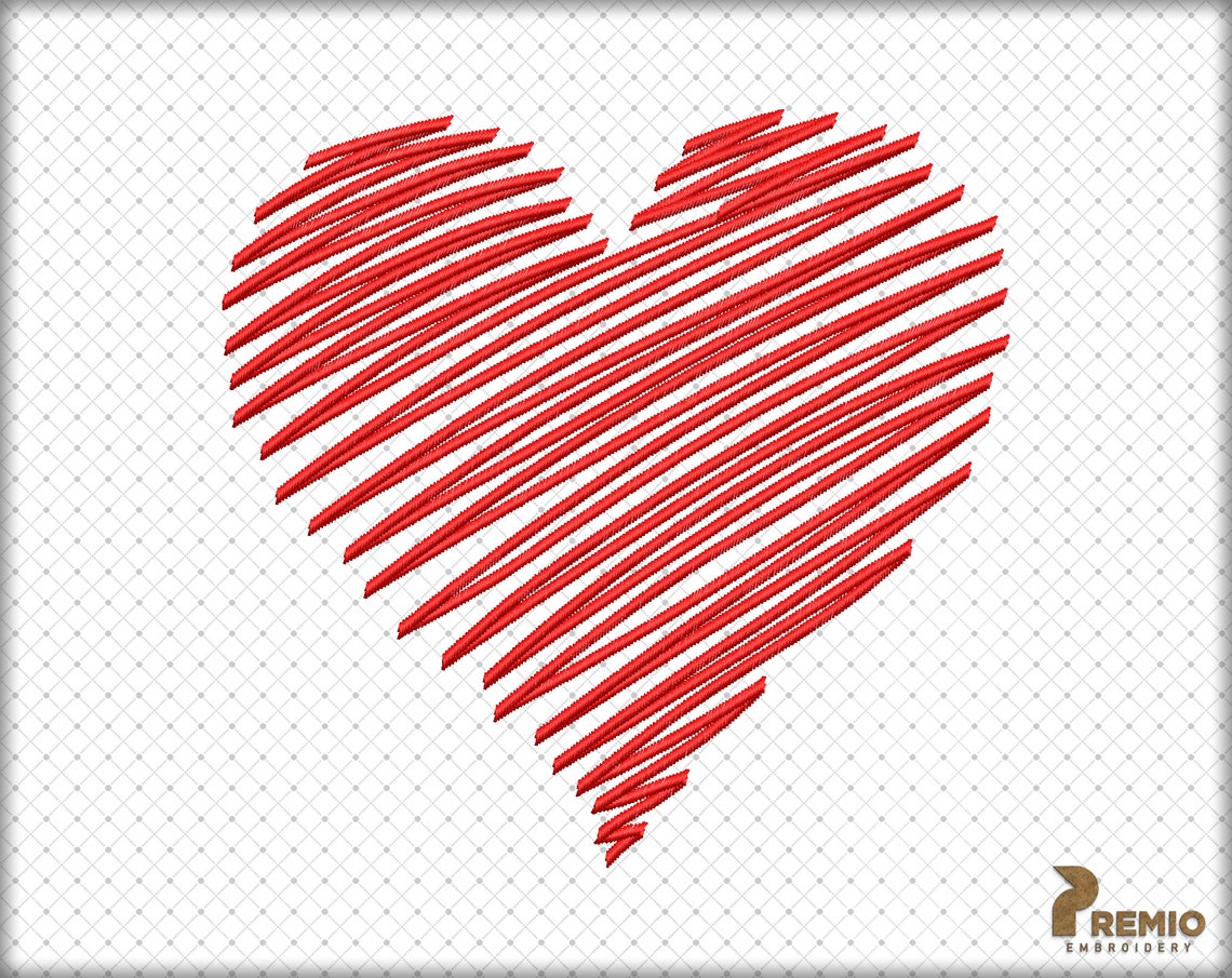 Heart Embroidery, Heart Embroidery Pattern, Heart Embroidery File ...