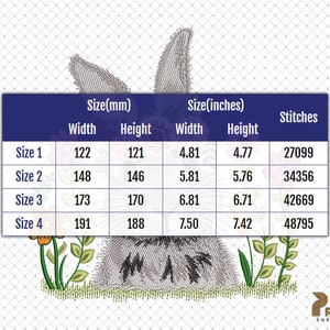Easter Bunny Embroidery Design, Cute Floral Bunny Embroidery Designs ...