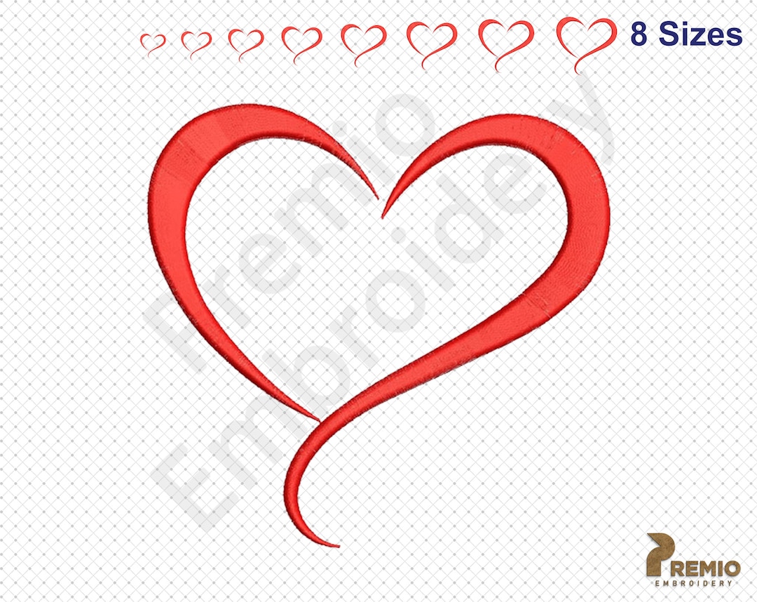 Heart Embroidery Designs, Love Heart Machine Embroidery Design ...