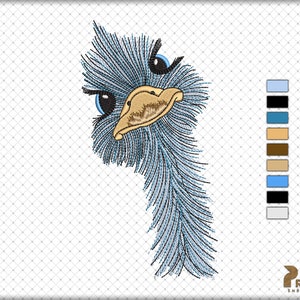 Ostrich Embroidery Designs, Machine Embroidery Designs Ostrich, Birds ...
