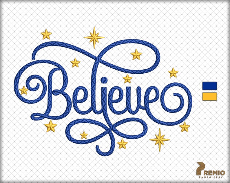 Believe Embroidery Designs, Christmas Believe Embroidery Machine Design ...