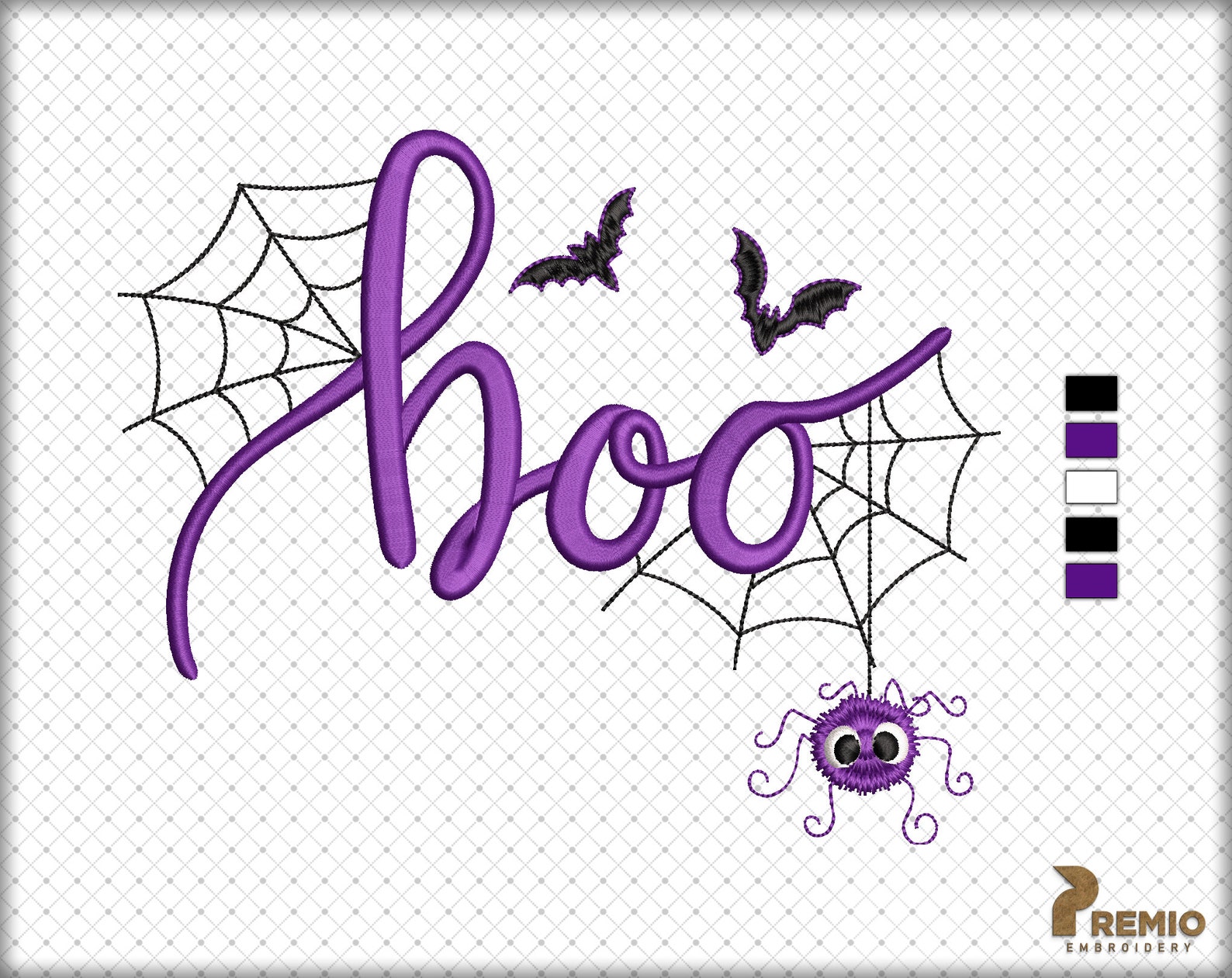 Halloween Boo Embroidery Design Spooky Season Boo With Spider - Etsy
