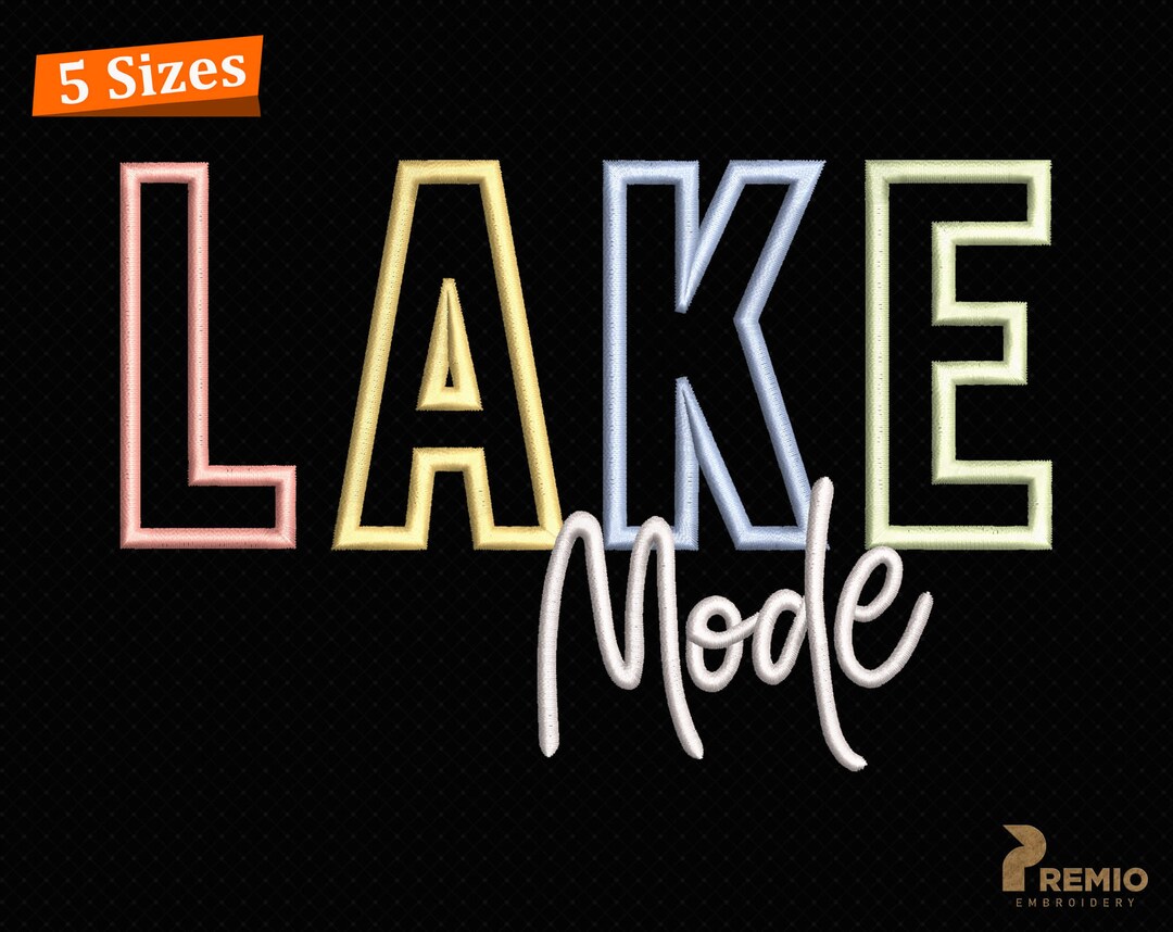 Lake Mode Embroidery Design, Summer Embroidery Design, Lake Life is the ...