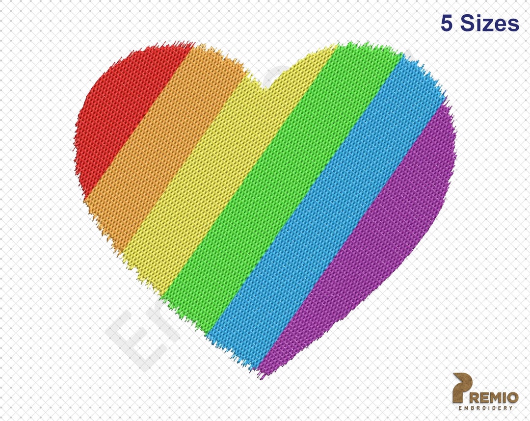 Rainbow Heart Embroidery Designs, Hearts Rainbow Embroidery Designs ...