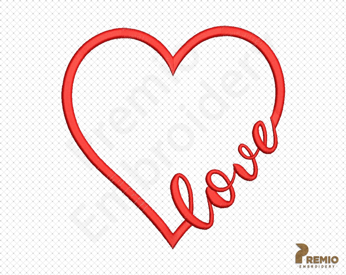 Heart Embroidery Designs Heart Machine Embroidery Design - Etsy