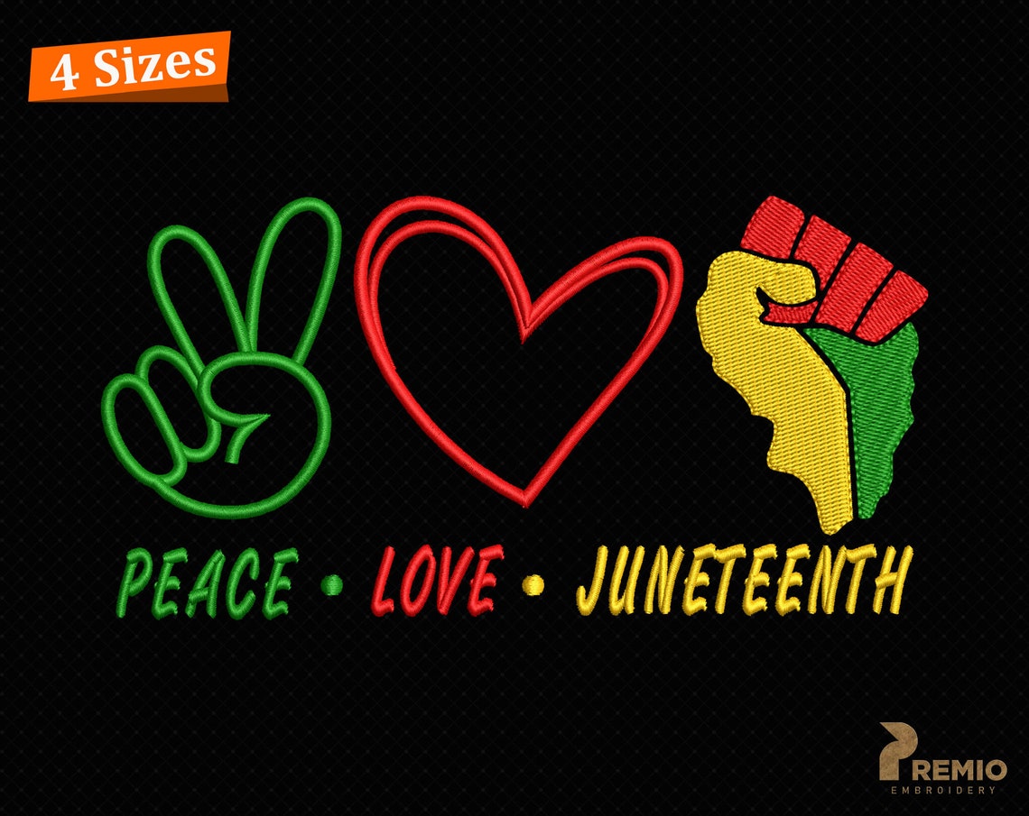Juneteenth Embroidery Design, Juneteenth 1865 Embroidery Design, Love ...
