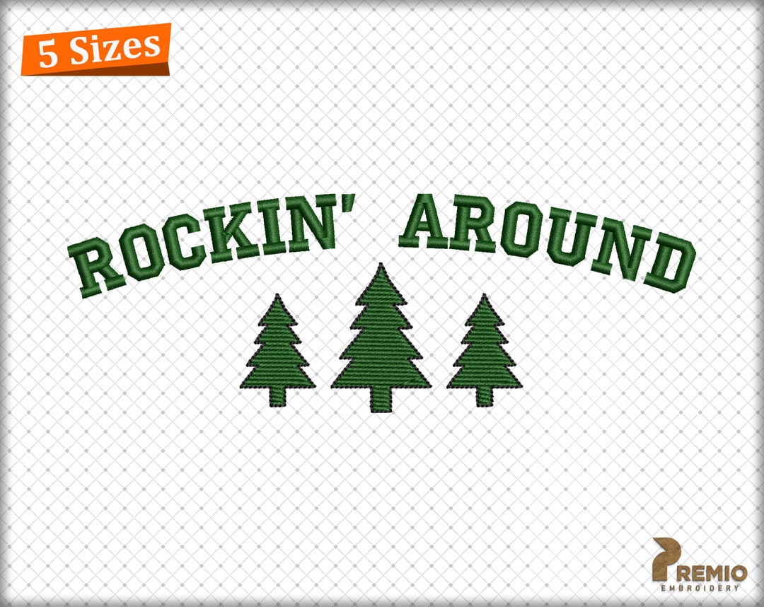 Rockin Around Embroidery Design, Rockin Around the Christmas Tree ...