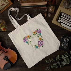 Spring Embroidery Designs, Floral Spring Monogram Embroidery Design ...