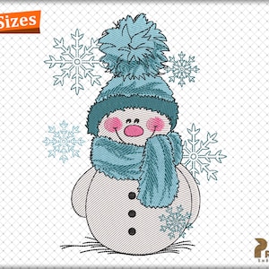 Snowman Embroidery - Etsy