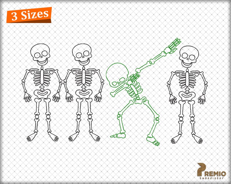 Dancing Skeleton Embroidery Design Halloween Embroidery - Etsy