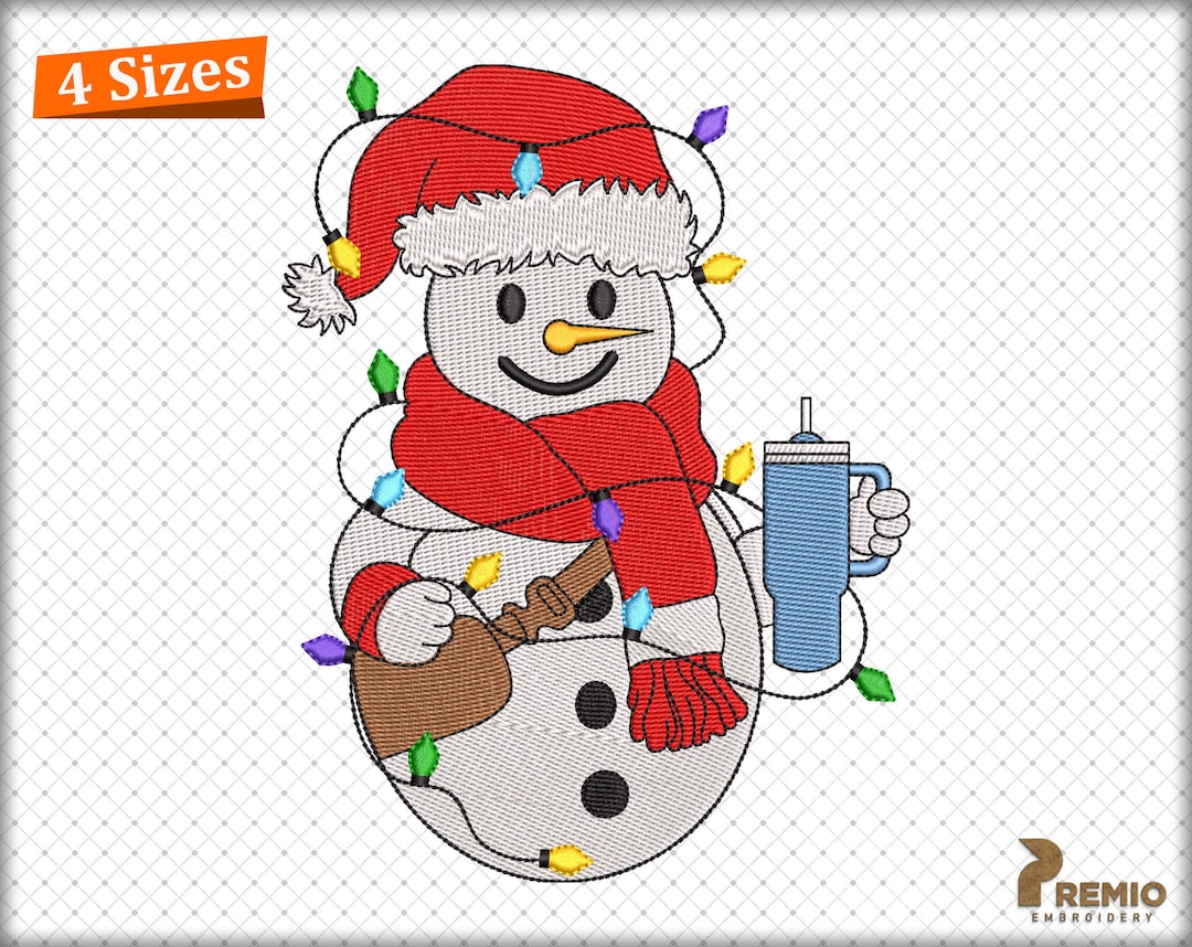 Snowman Embroidery Designs, Christmas Light Snowman Bougie Snowman ...