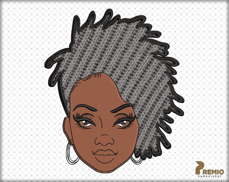 Afro Woman Applique Machine Embroidery Design, Black Girl Hair Applique ...