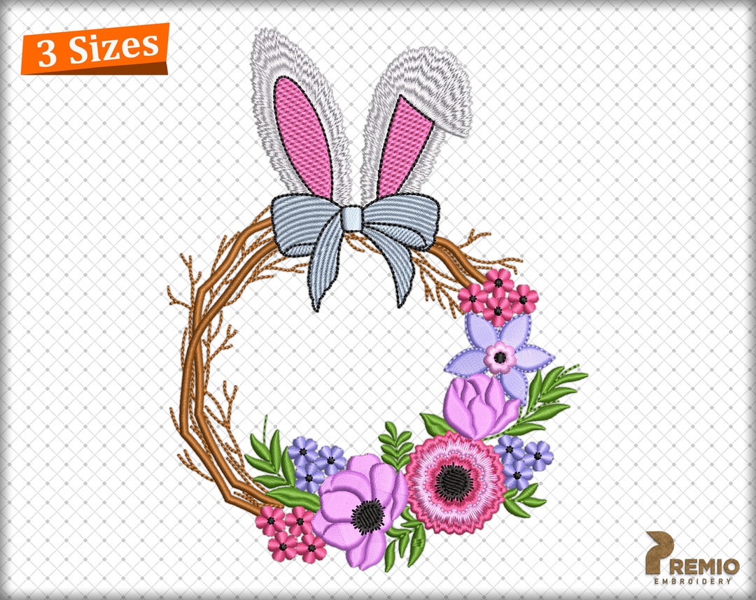 Happy Easter Floral Embroidery Design, Easter Monogram Frames Design ...