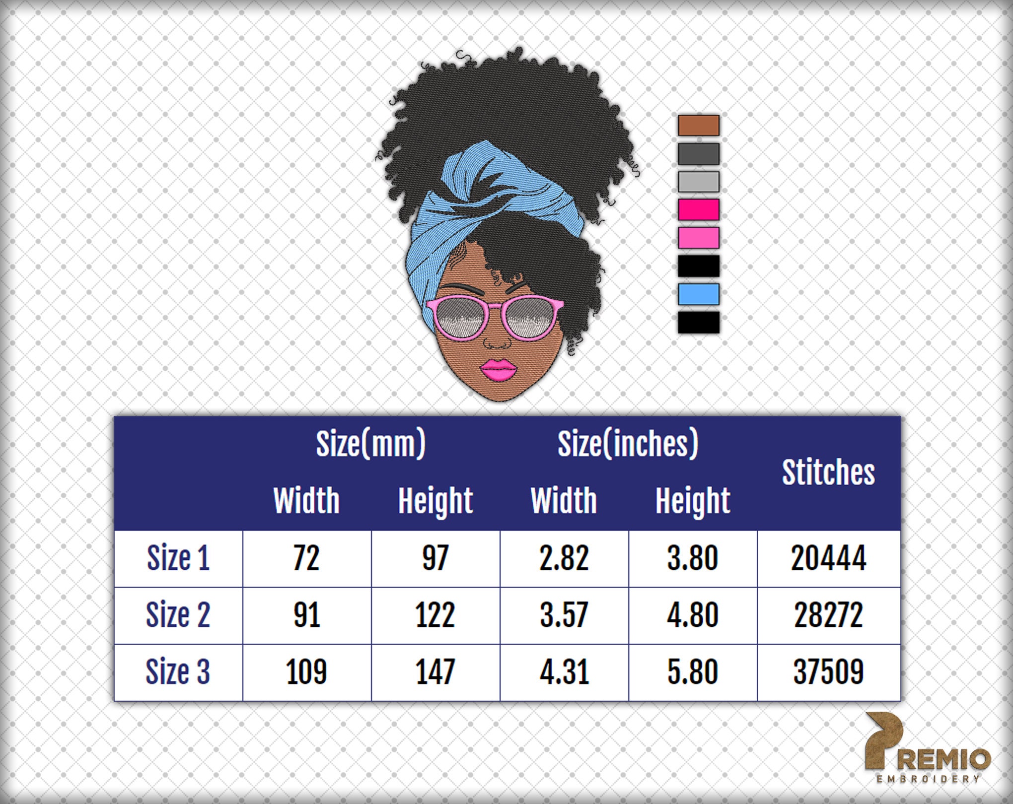 Afro Woman Machine Embroidery Design Black Girl Embroidery - Etsy