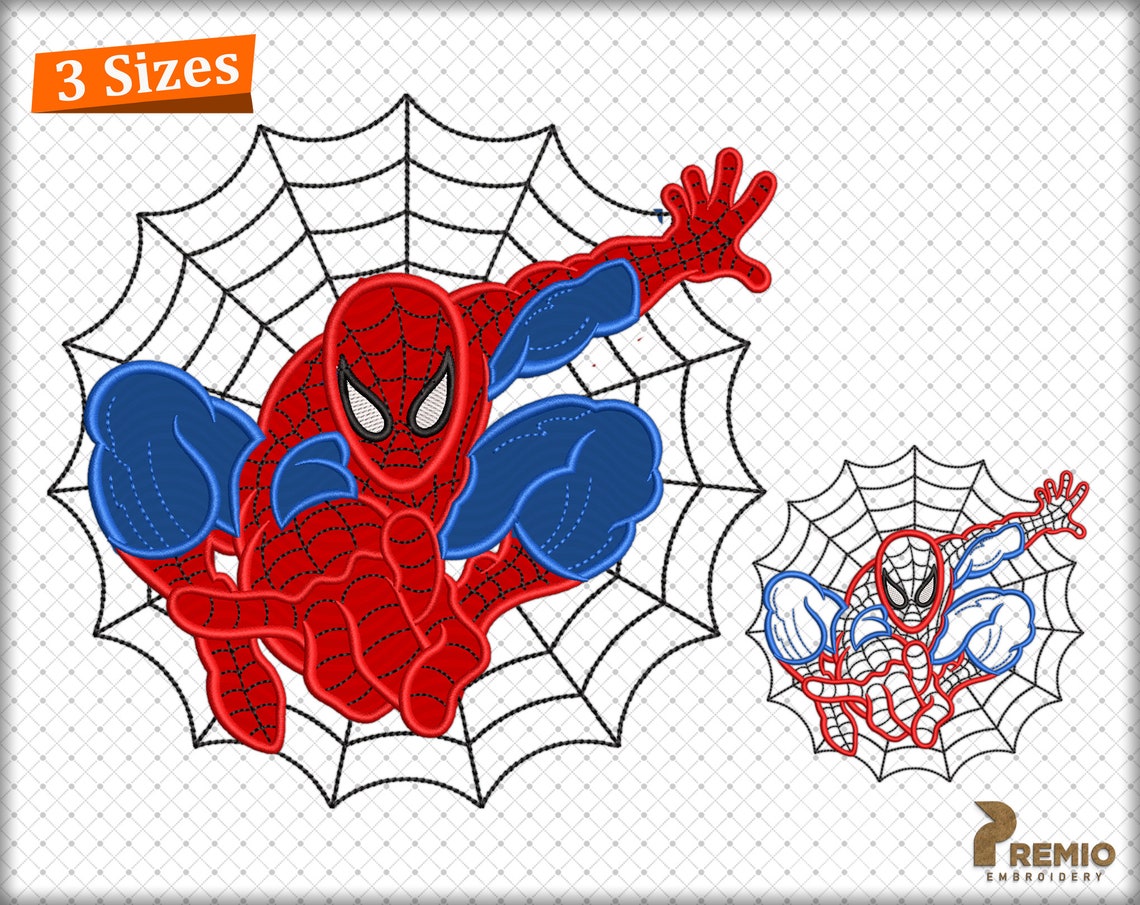 Spiderman Applique Broderie Design Spiderman Broderie Design | Etsy