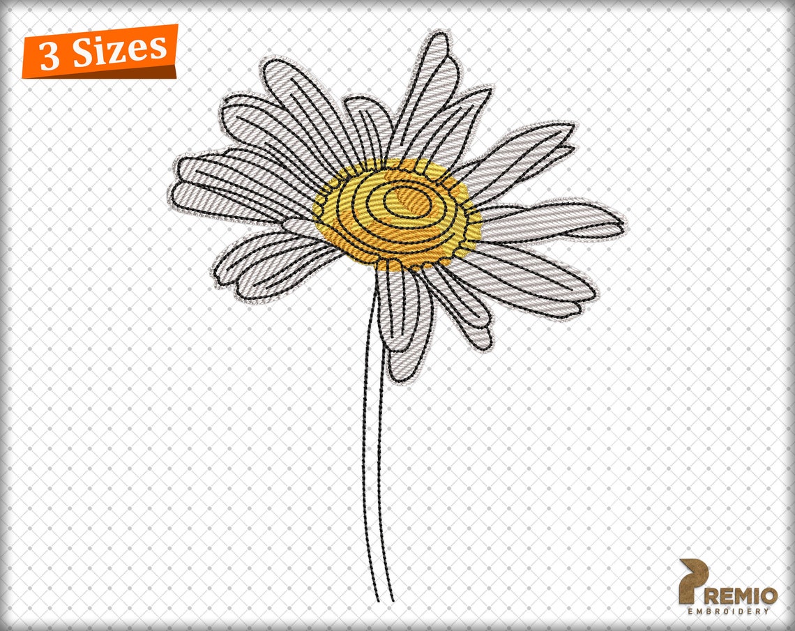 Daisy Embroidery Design Daisy Flower Machine Embroidery | Etsy