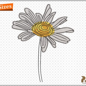 Daisy Embroidery Design, Daisy Flower Machine Embroidery Design, Daisy ...