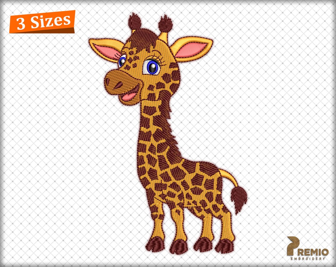 Safari Animals Giraffe Embroidery Design, Woodland Animals Giraffe ...