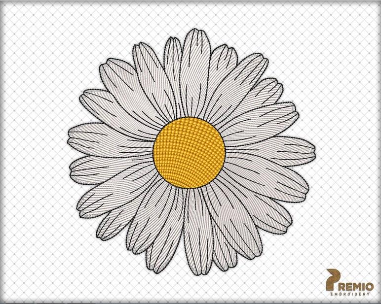 Daisy Monogram Embroidery Design, Daisy Flower Machine Embroidery ...
