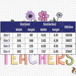 Teacher Embroidery Design, Back to School Embroidery File, Floral ...