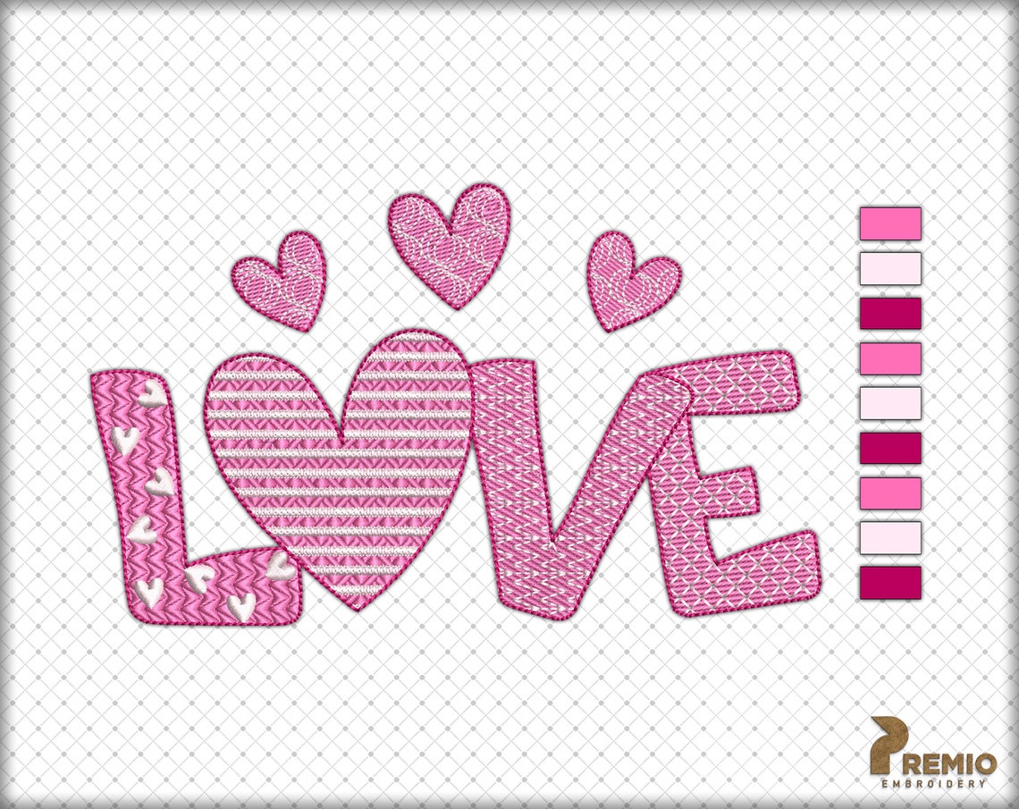 Love Embroidery Design Valentine's Day Embroidery File - Etsy