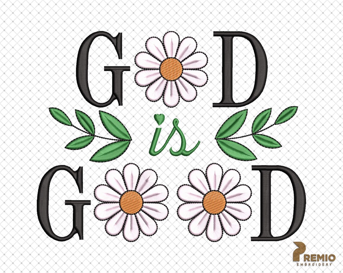God is Good All the Time Embroidery Design, Christian Christmas ...