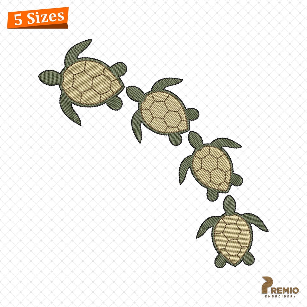 Sea Turtle Embroidery Design, Summer Vacation Embroidery Files, Beach ...