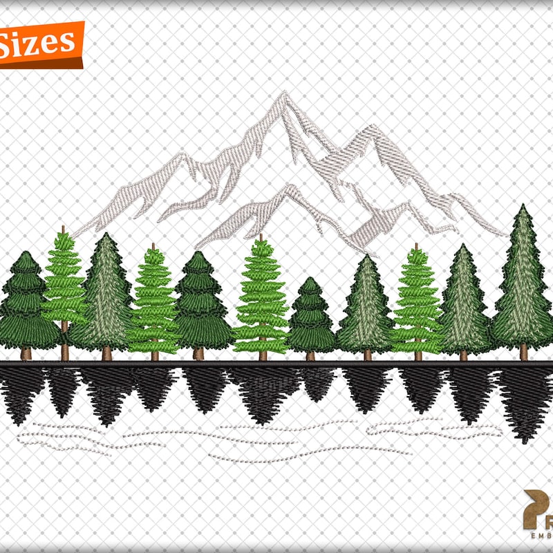 Mountain Embroidery File - Etsy